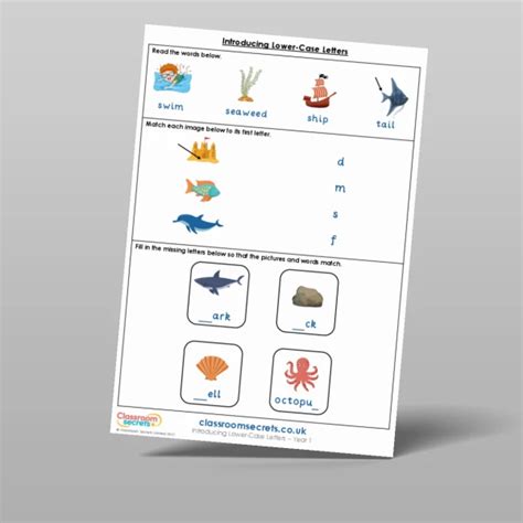 Year 1 Introducing Lower Case Letters Mixed Activity Resource Classroom Secrets