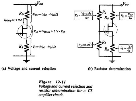 single stage common source amplifier bias resistors