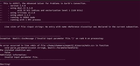 Error For Compiling Input Files Aspect Computational Infrastructure