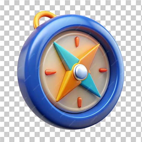 Shiny 3d Plastic Compass Icon With Detailed Textures And Vibrant Colors