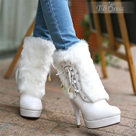 Botas Blancas Con Piel Para Temporada Otoño Invierno Fresia Moda