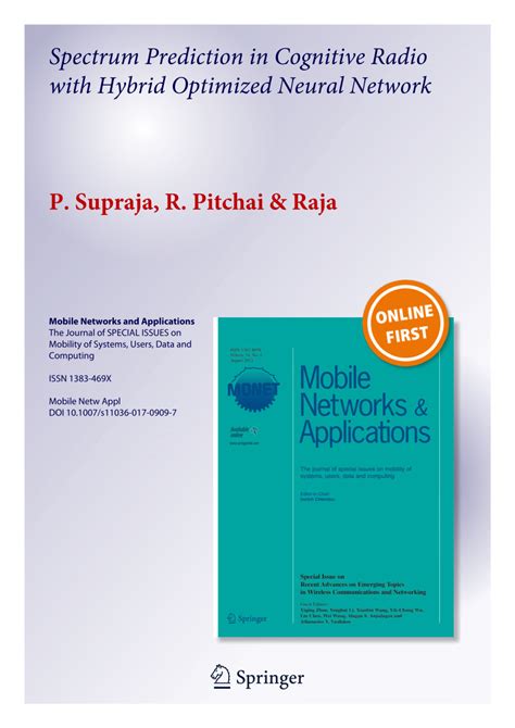 Pdf Spectrum Prediction In Cognitive Radio With Hybrid Optimized