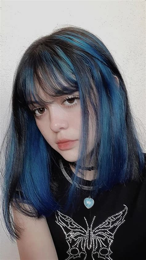 Pin De Jessica L Chapman En Hair Do Mechas De Pelo Azules Color De