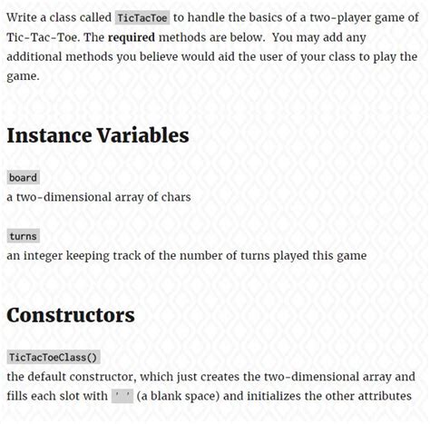 Solved Write A Class Called Tictactoe To Handle The Basics