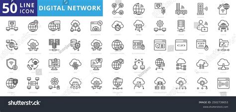 Digital Network Icon Set Internet Ethernet Stock Vector Royalty Free 2502739053 Shutterstock