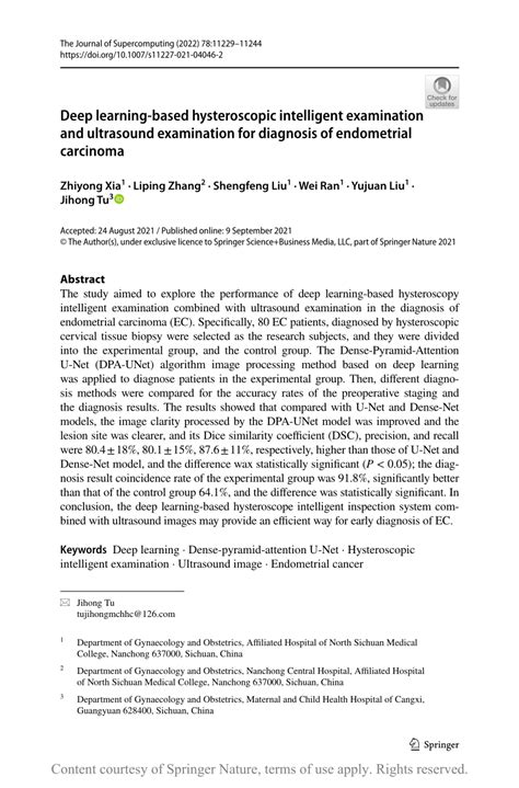 Deep Learning Based Hysteroscopic Intelligent Examination And Ultrasound Examination For