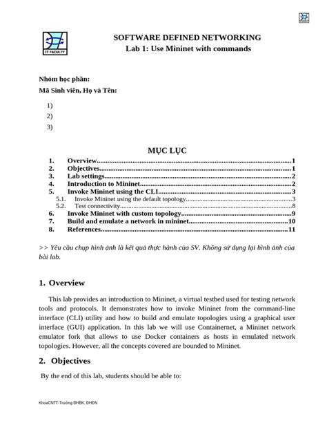 Labsdn Use Mininet With Command Pdf Command Line Interface