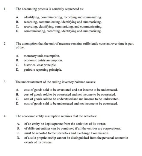 The Accounting Process Is Correctly Sequenced As Identifying
