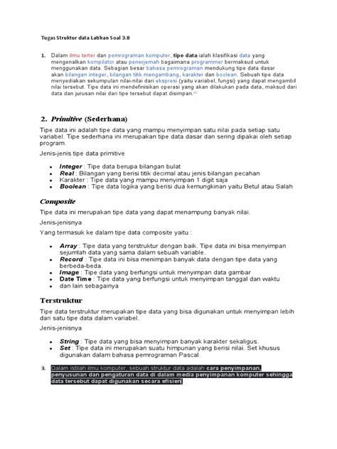 Tugas Struktur Data Latihan Soal 3 Pdf