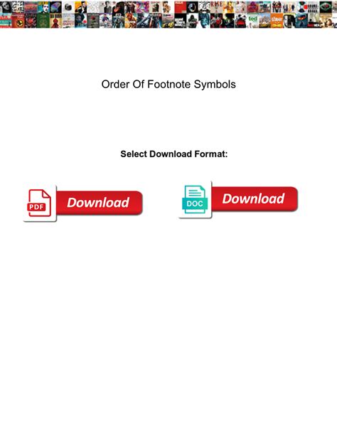 Order Of Footnote Symbols Docslib