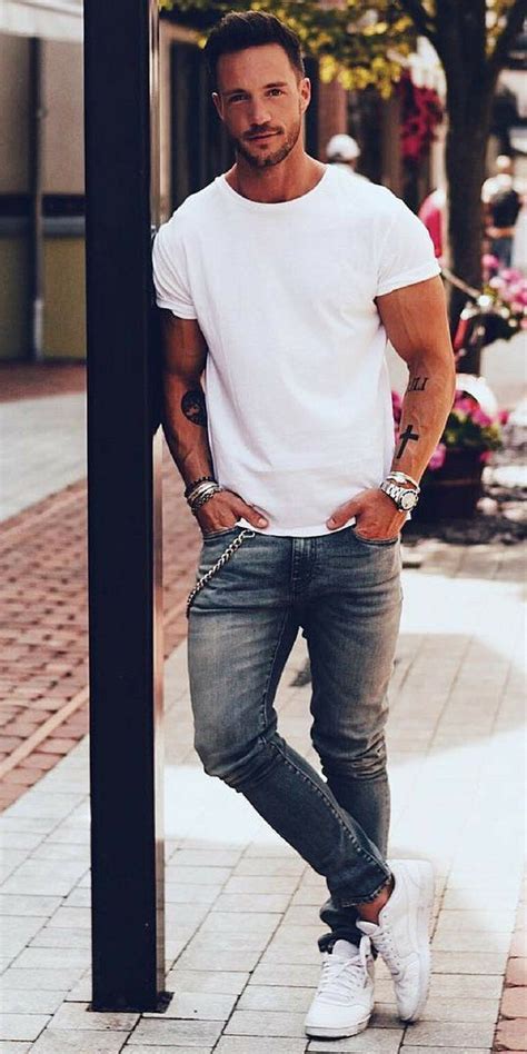 10 White T Shirt Outfits For Men Trendy Relaxed Fit Faded T Shirt