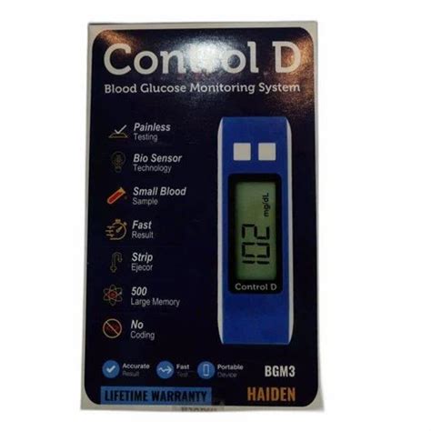 Control D 1 50 Mmoll Blood Glucose Monitoring System 4 Hours 7 Days