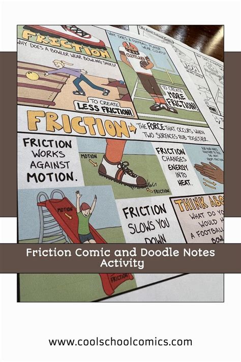 Types Of Friction 3rd Grade Science Comic Doodle Notes Activity And Worksheet Friction