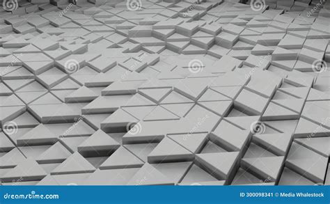 Surface Of 3d Triangles Moving In Waves Design Wave Oscillations On Surface Of Triangles Stock