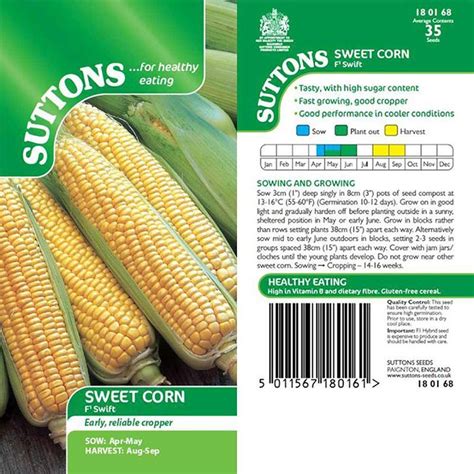 Suttons Veg Sweet Corn Swift F1 Coolings Garden Centre
