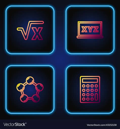Set Line Calculator Molecule Square Root Of X Vector Image