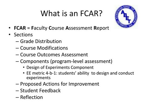 Ppt The Automated Faculty Course Assessment Report System Spring Presentation Powerpoint