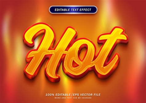 Premium Vector Hot Text Style Effect Editable Font