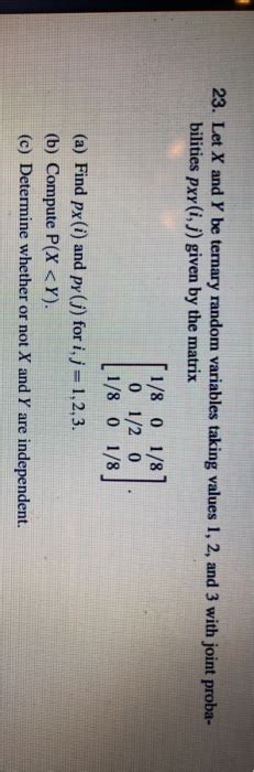 Solved 23 Let X And Y Be Ternary Random Variables Taking