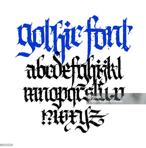 의사 고딕 영어 알파벳 벡터 문신 개인 및 상업적 목적으로 글꼴 문자와 요소는 흰색 배경에서 격리됩니다 비문에 대한 서예 현대 그런지 스타일 개체 그룹에 대한 스톡 벡터