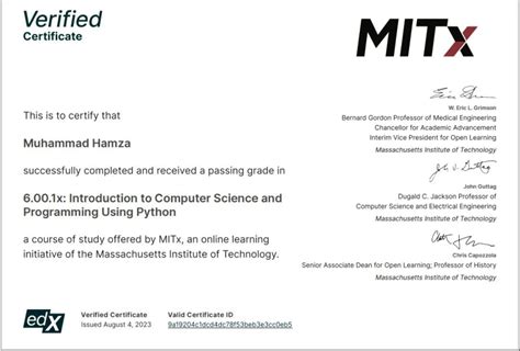 Certificateachievement Pythonprogramming Computersciencefundamentals