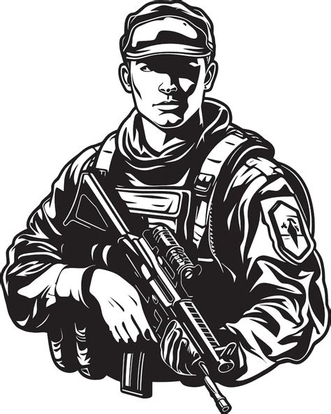 Firearm Sentinel Soldier With Assault Rifle Combat Protector Assault