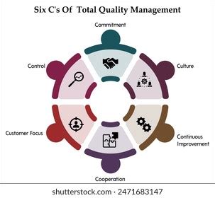Six Cs Total Quality Management Commitments Stock Vector Royalty Free