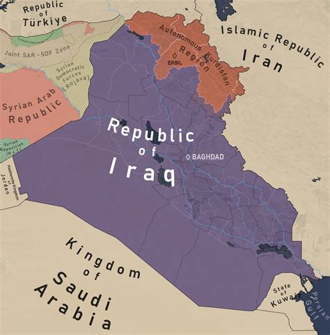 Political Map Of Iraq Political Geography Now Iraq