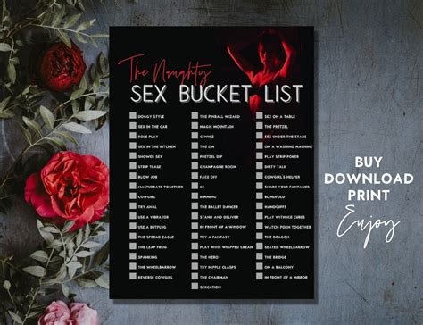Sex Bucket List Sex Challenge Printable Sex Game Etsy