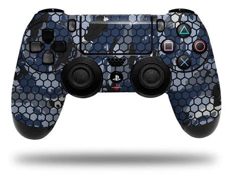 Sony Ps4 Controller Skins Hex Mesh Camo 01 Blue Wraptorskinz