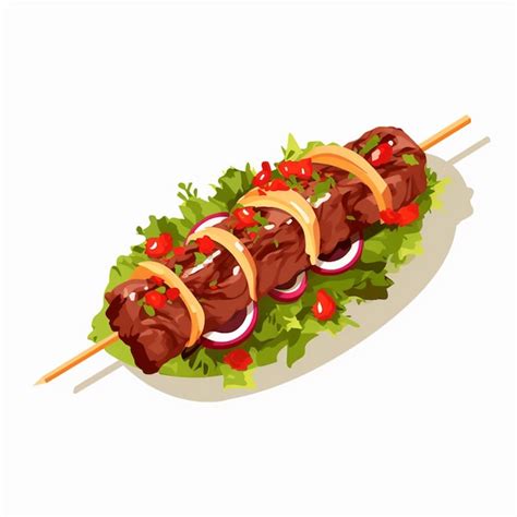 Premium Vector Food Meat Grill Restaurant Beef Kebab Vector Delicious