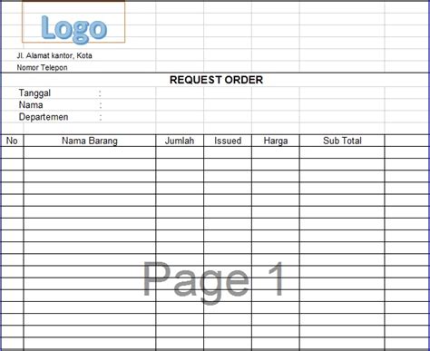 Form Request Order Contoh Surat Kantor