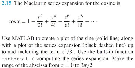 The Maclaurin Series Expansion For The Cosine Is