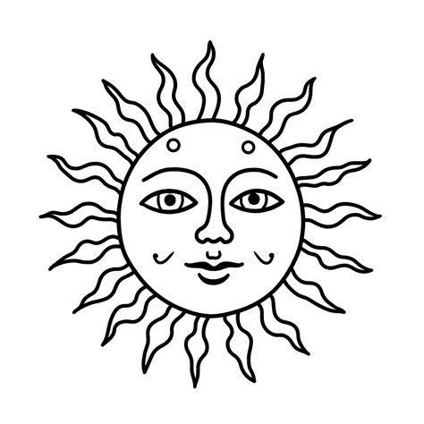 Sun Colouring Template