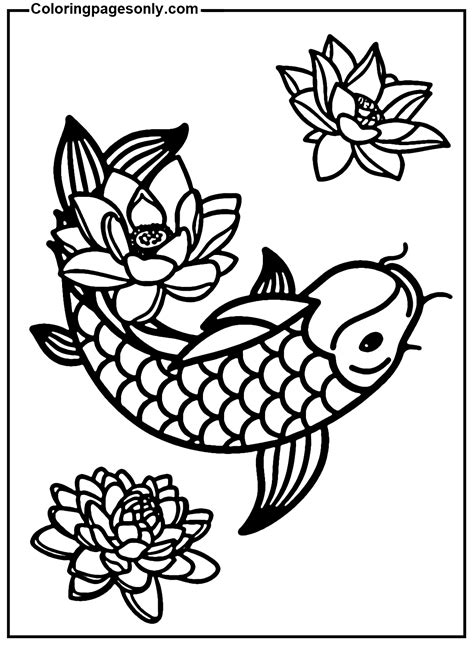 Koi Fish Coloring Pages Printable 2025