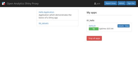 User Interface ShinyProxy