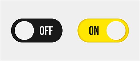 Ux Ui 전화 디자인 인터페이스를 위한 현대적인 플랫 스타일의 켜기 및 끄기 스위치 버튼 라이트 백에서 격리된 벡터 그림 3차원 형태에 대한 스톡 벡터 아트 및 기타