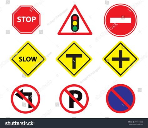 Vector Traffic Sign Icon Danger Road Stock Vector Royalty Free Shutterstock