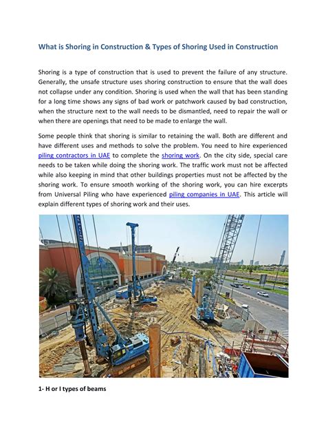 What Is Shoring In Construction And Types Of Shoring Used In Construction