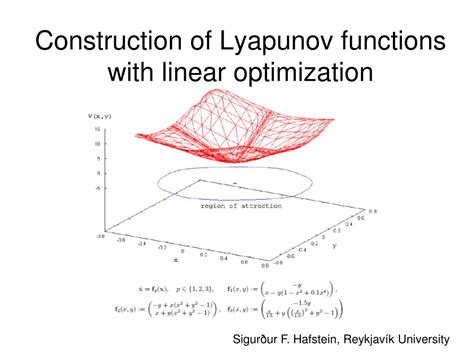 Ppt Construction Of Lyapunov Functions With Linear Optimization