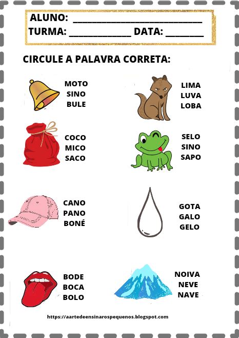 Atividade 1° Ano Rima Ef1lp11