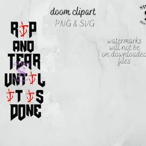 Doom Png Doom Slayer Svg Rip And Tear Until It Is Done Doom Eternal Doom Marine DM SVG