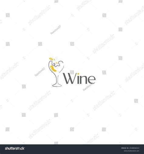 Elegant Wine Glass Logo Template Stock Vector Royalty Free 2438656313