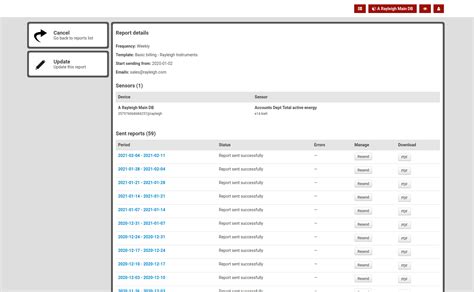 Automated Reports Rayleighconnect™ Documentation Portal