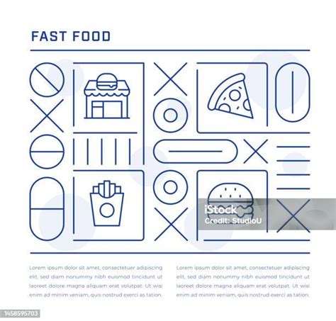 패스트 푸드 웹 배너 디자인 레스토랑 피자 감자 튀김 햄버거 라인 아이콘 감자 요리에 대한 스톡 벡터 아트 및 기타 이미지 감자 요리 건강에 좋지 않은 음식 국물
