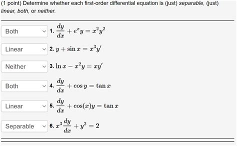 Solved 1 Point Determine Whether Each First Order