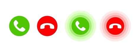 Accept And Decline Call Icon Set Answer And Reject Call Buttons