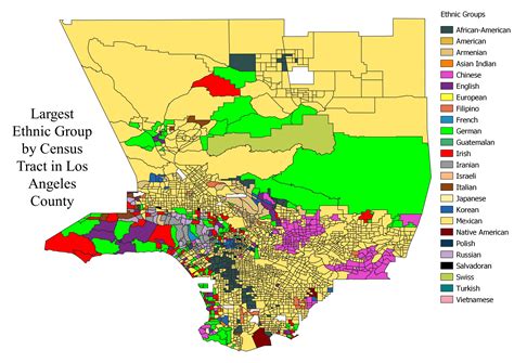 Los Angeles And Its Ethnic Enclaves Woodland Artesia Live In Map