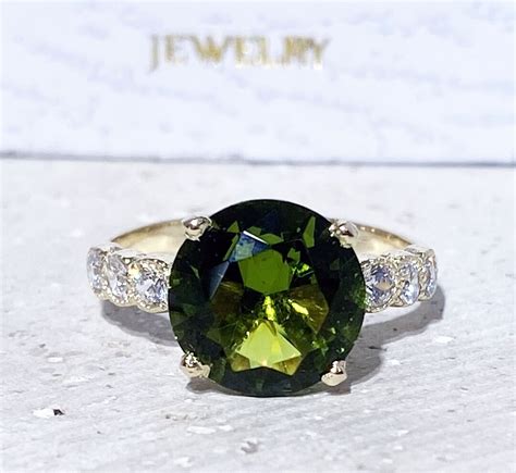 Peridot Ring August Birthstone Statement Ring Gold Ring