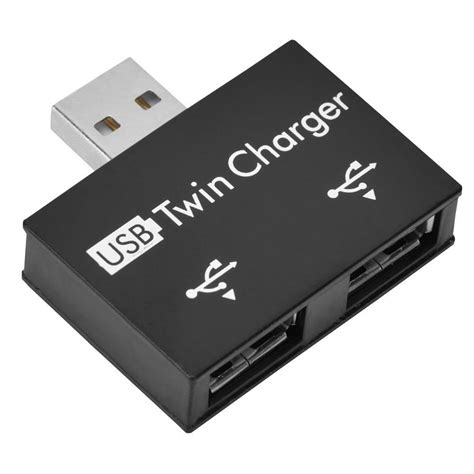 Kritne Usb Hub Hub Usb20 Male To 2 Port Usb Twin Charger Splitter